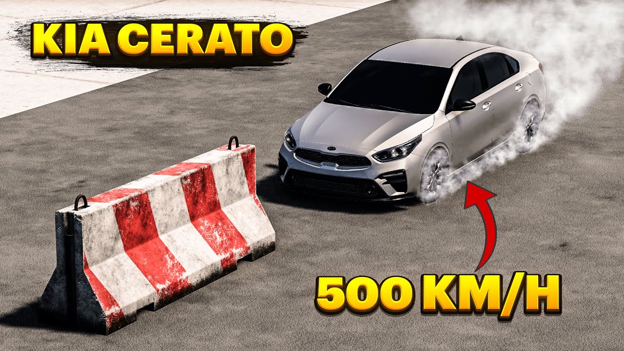KIA CERATO VS Concrete barrier 500 KM/H | Crash Test BeamNG Drive # ...