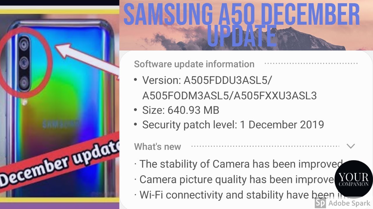 Samsung Galaxy A50 December update - YouTube