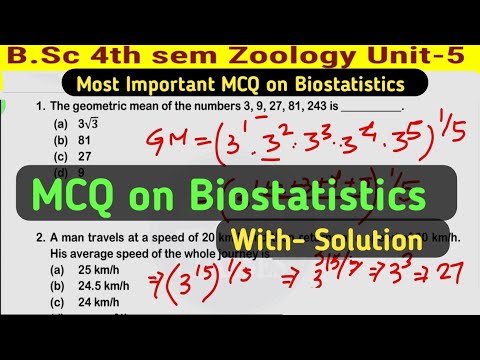 MCQ on Biostatistics//BSc 4th Semester Zoology//MCQ on Mean,Median and ...