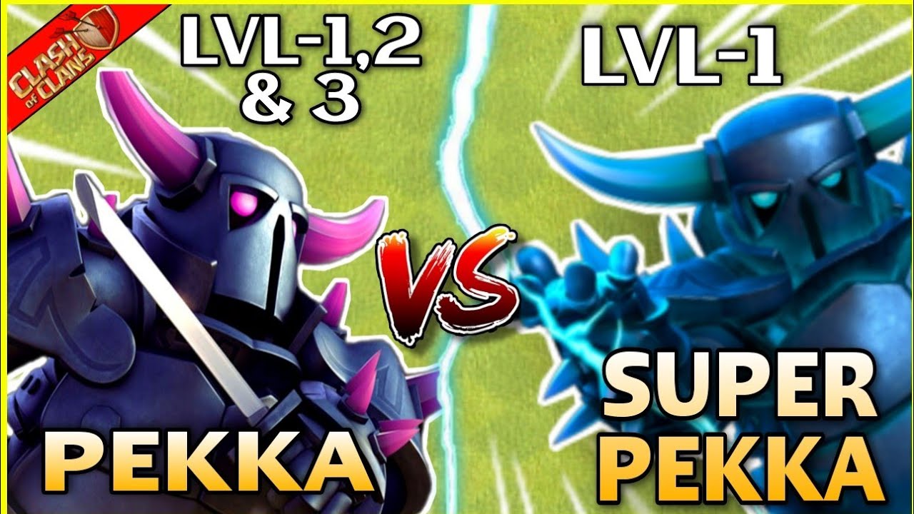 Lvl-1 Super Pekka Vs Lvl-1,2 & 3 Pekka.Let's see Power Of Lvl 1 Super ...