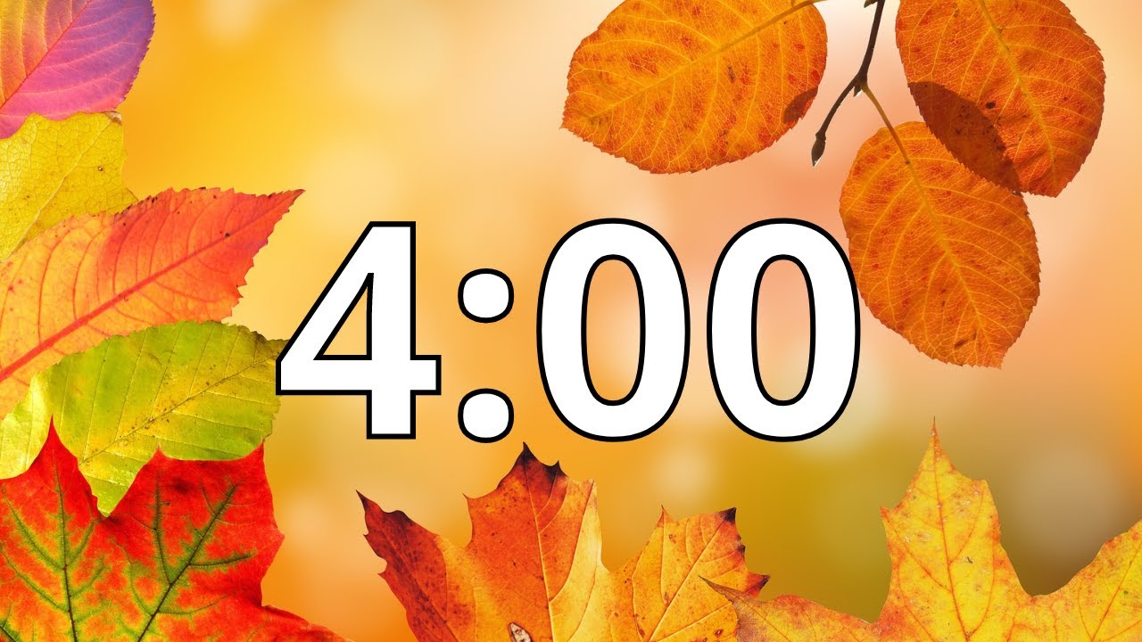 4 Minute Autumn/Fall Countdown Timer With Music and Alarm (Simple Beep ...