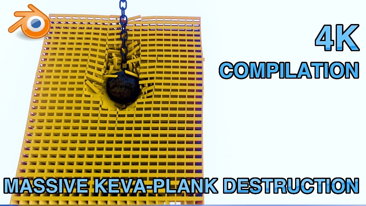KEVA PLANK TOWER DESTRUCTION COMPILATION - 4K - BLENDER - ODDLY ...