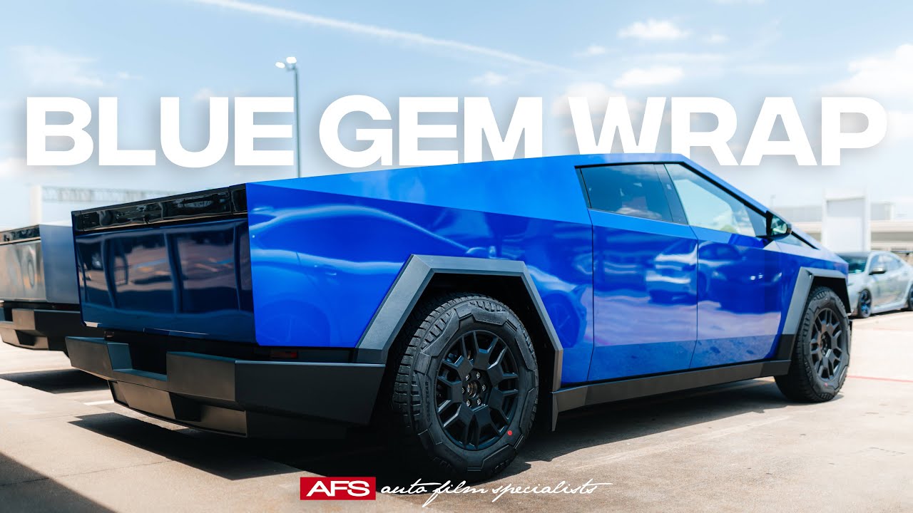BLUE GEM CYBERTRUCK WRAP | AFS WRAPS - YouTube