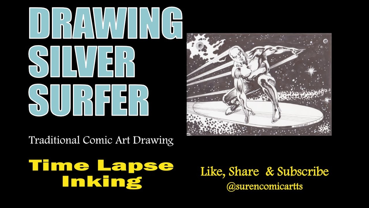 Drawing Silver Surfer - Time Lapse - YouTube