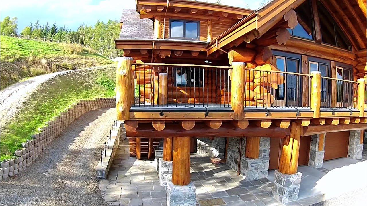 Pioneer Log Homes of BC - Full Log Home - YouTube