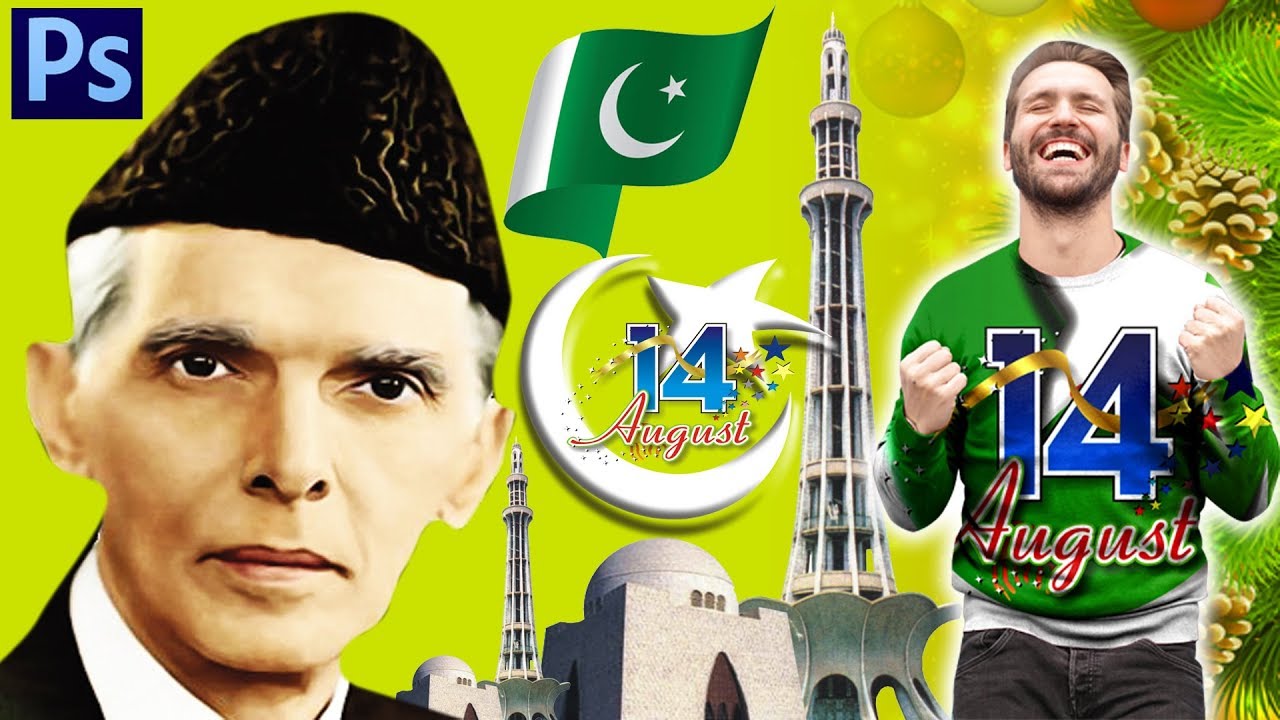 Photoshop Tutorial | How to Make 14th August banner - 2020 - YouTube
