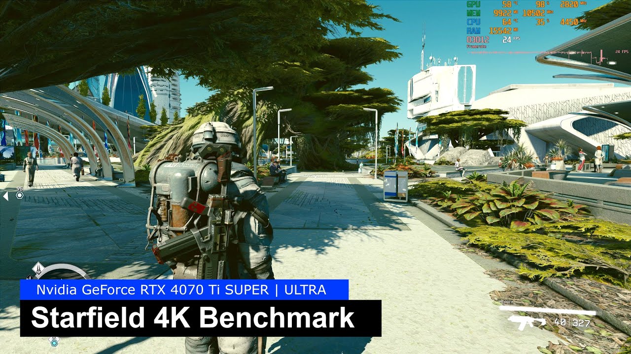 RTX 4070 Ti SUPER Benchmark - Starfield 4K - YouTube