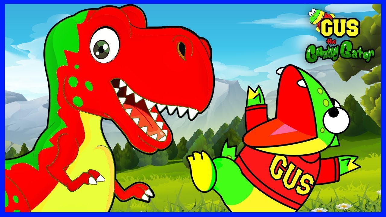 Learn Dinosaurs T-Rex and help baby Dino with Gus the Gummy Gator ...