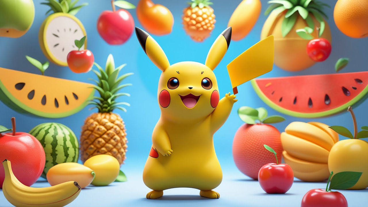 PIKACHU Teaches 10 Fruits! 🍎🍌 Fun Learning for Kids - YouTube