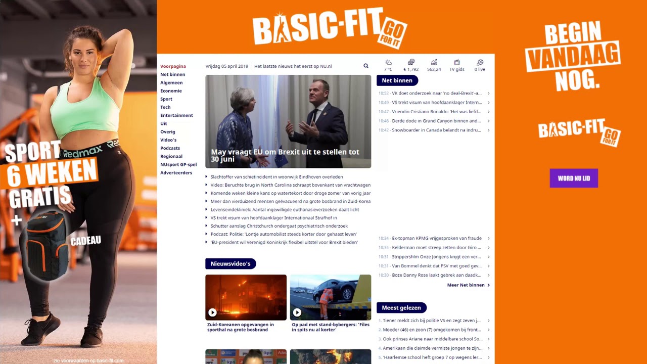 Basic Fit - Hoeze te dik? Semi Video Takeover with scalable / responsive skins, Interscroller ...