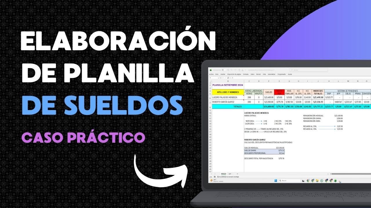 ELABORACIÓN DE PLANILLAS PASO A PASO EN EXCEL - YouTube