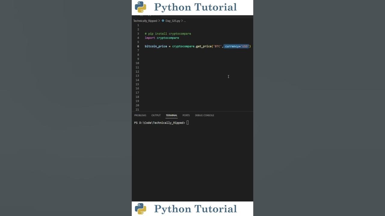 Get Bitcoin Price With Python | Python Tutorial - YouTube
