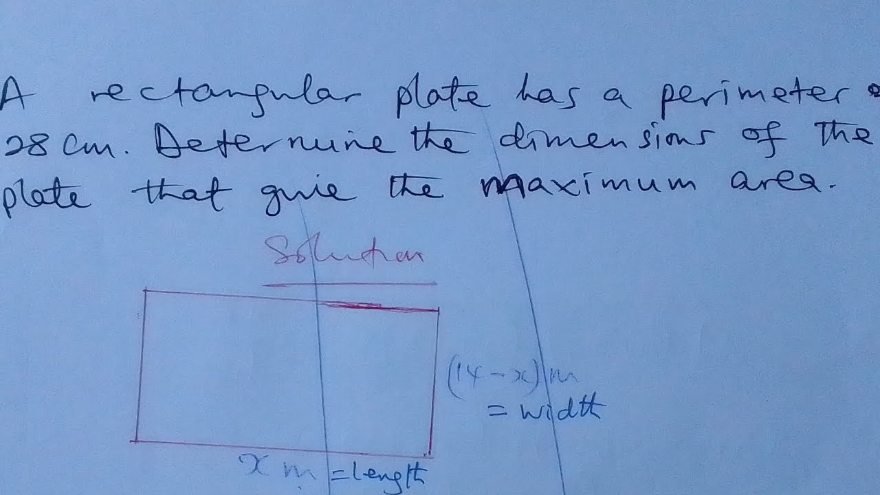 How to determine maximum and minimum area | Differentiation - YouTube