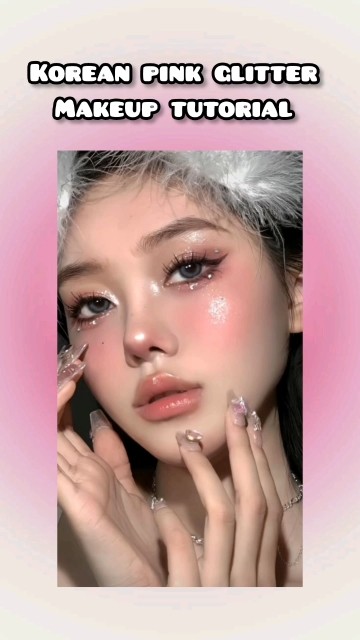 Korean pink glitter makeup tutorial #explore #skincare #trending # ...