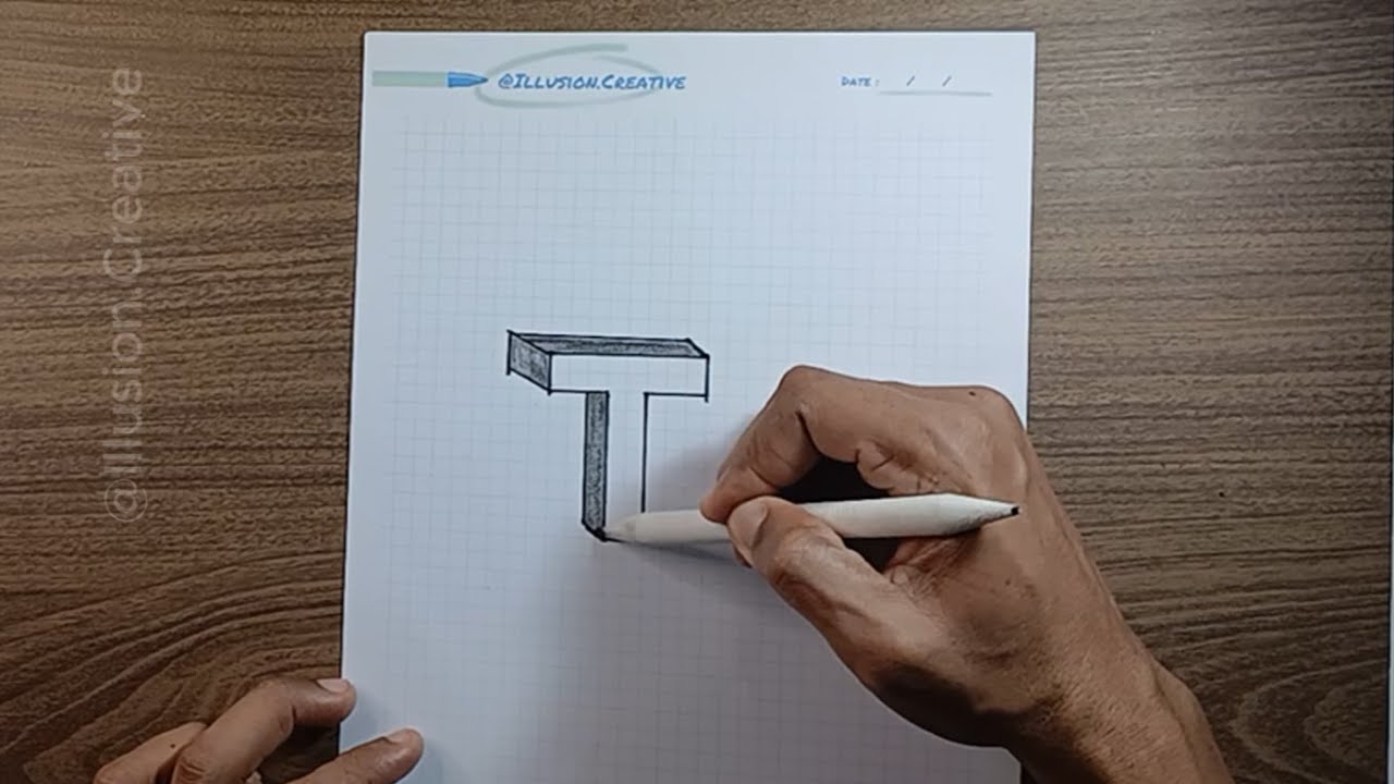 ️ How to Draw the Letter "T" in 3D – Step-by-Step Tutorial 🎨 - YouTube