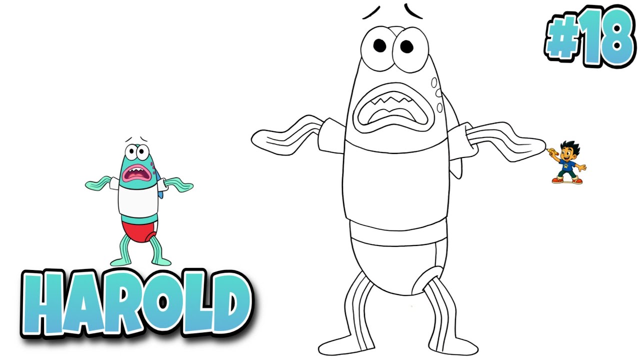 How To Draw Harold From SpongeBob - YouTube