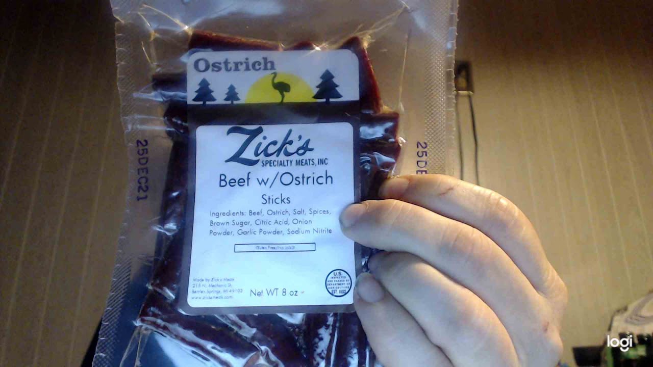 Zick's Specialty Meats Beef & Ostrich Sticks - YouTube