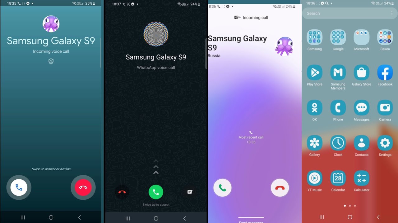 Samsung Galaxy s20 Screen Incoming Call From an Octopus vs Google Duo ...