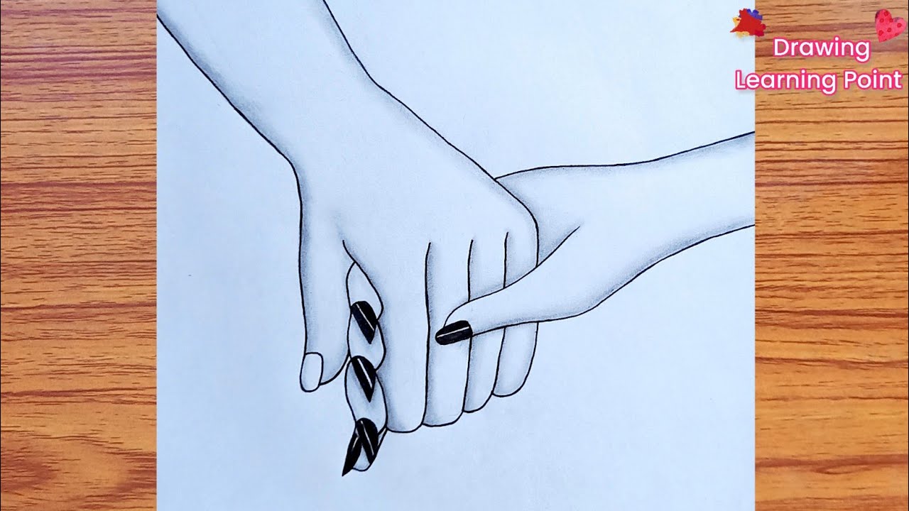 Easy way to draw holding hands || How to draw hand step by step ...