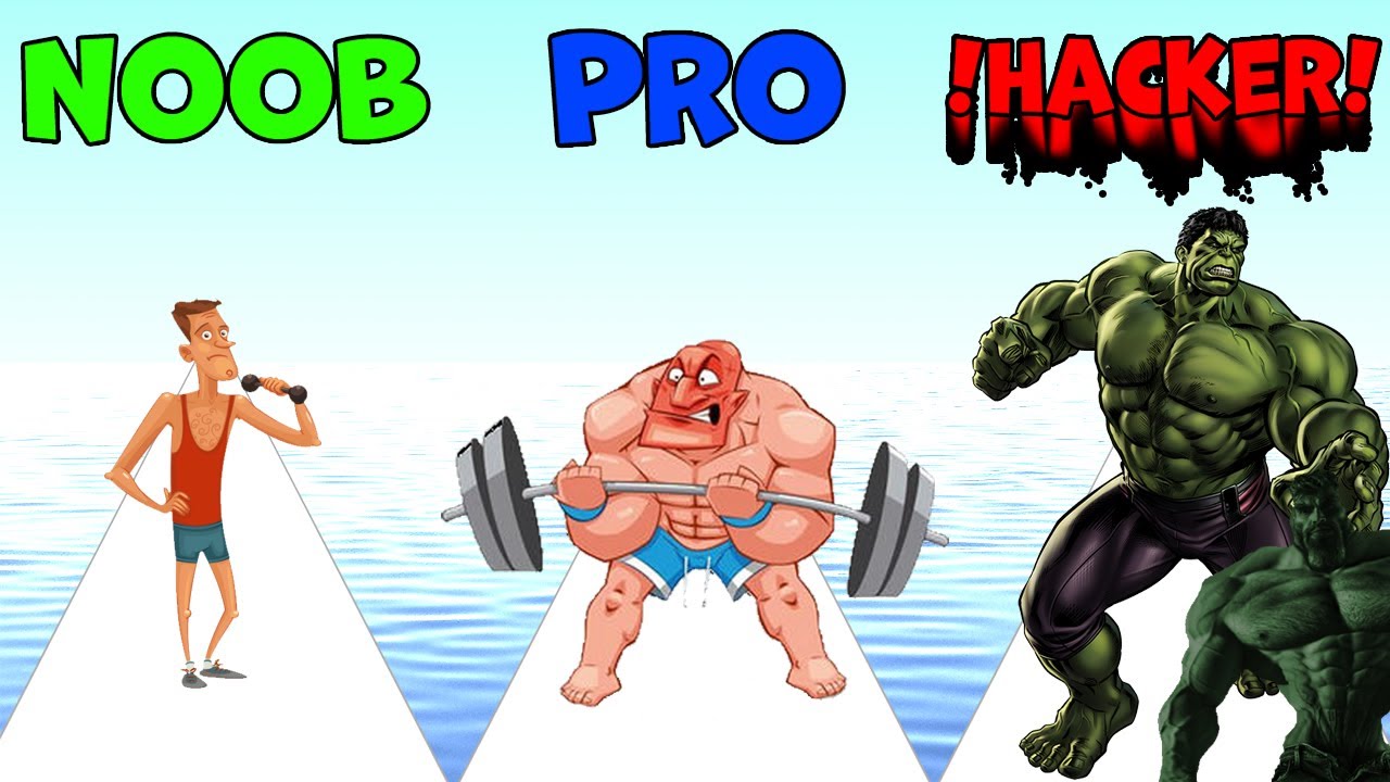 NOOB vs PRO vs HACKER |Muscle Rush|DemoBA. - YouTube