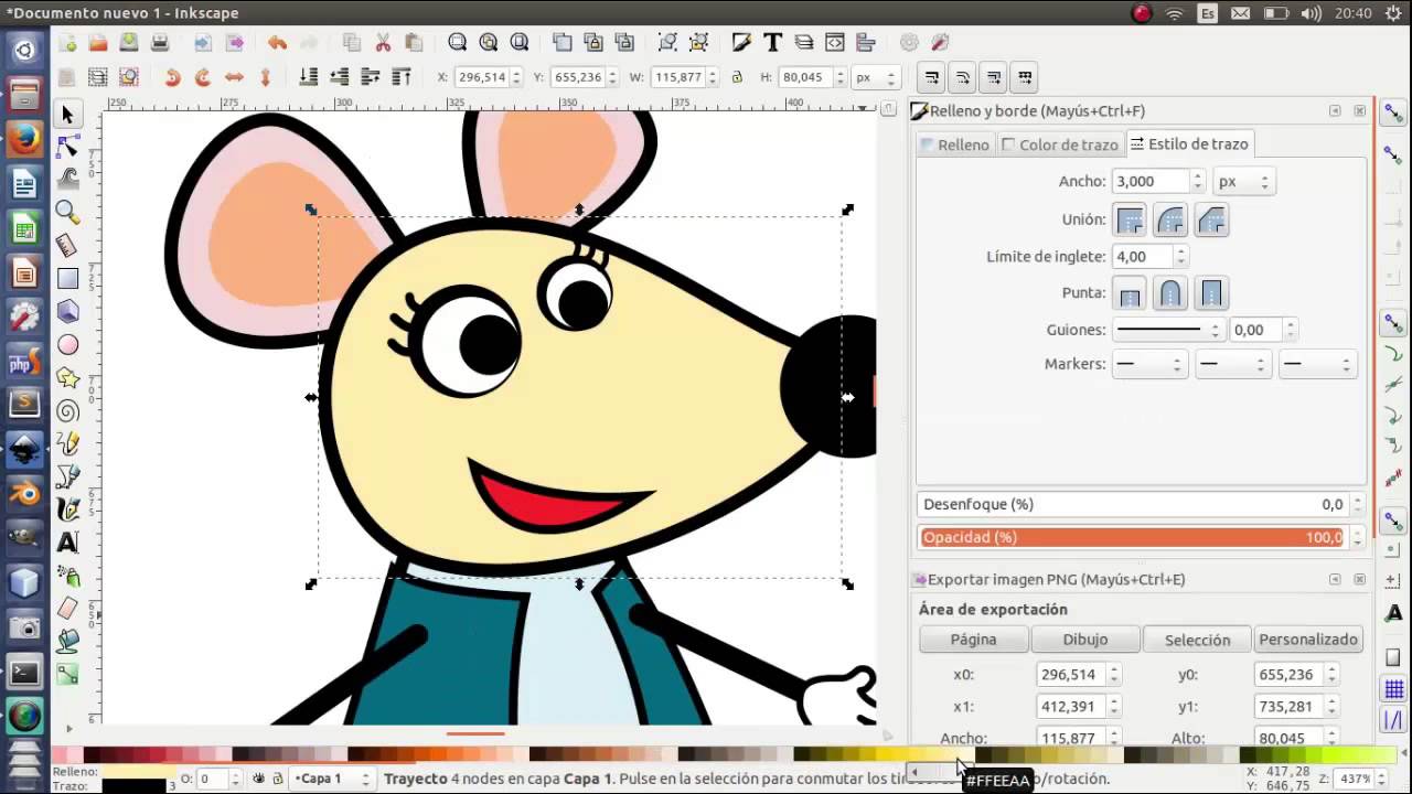 Character ilustration mouse in Inkscape - Timelapse - YouTube