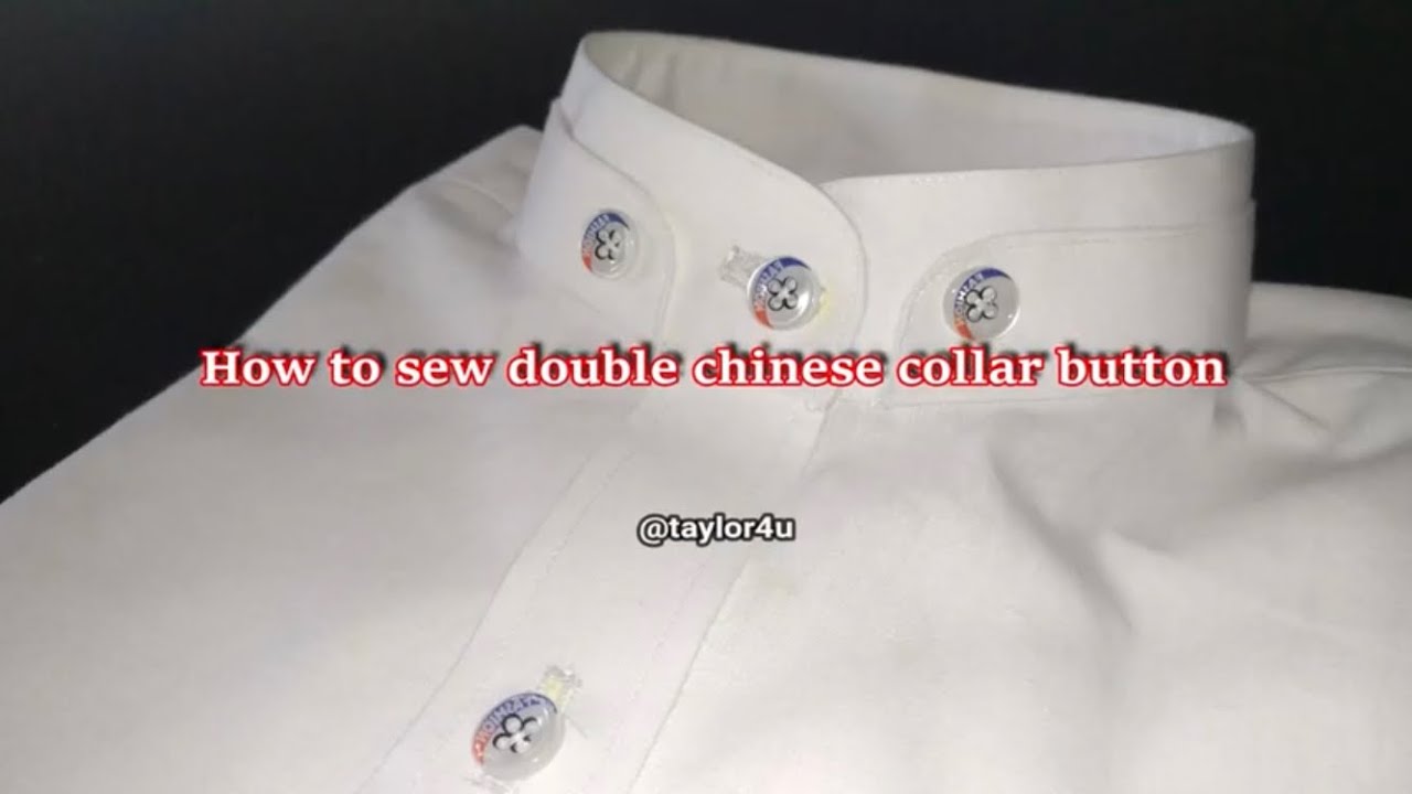 How to Sew Double Chinese Button Collar | Stand collar | Stand patti ...