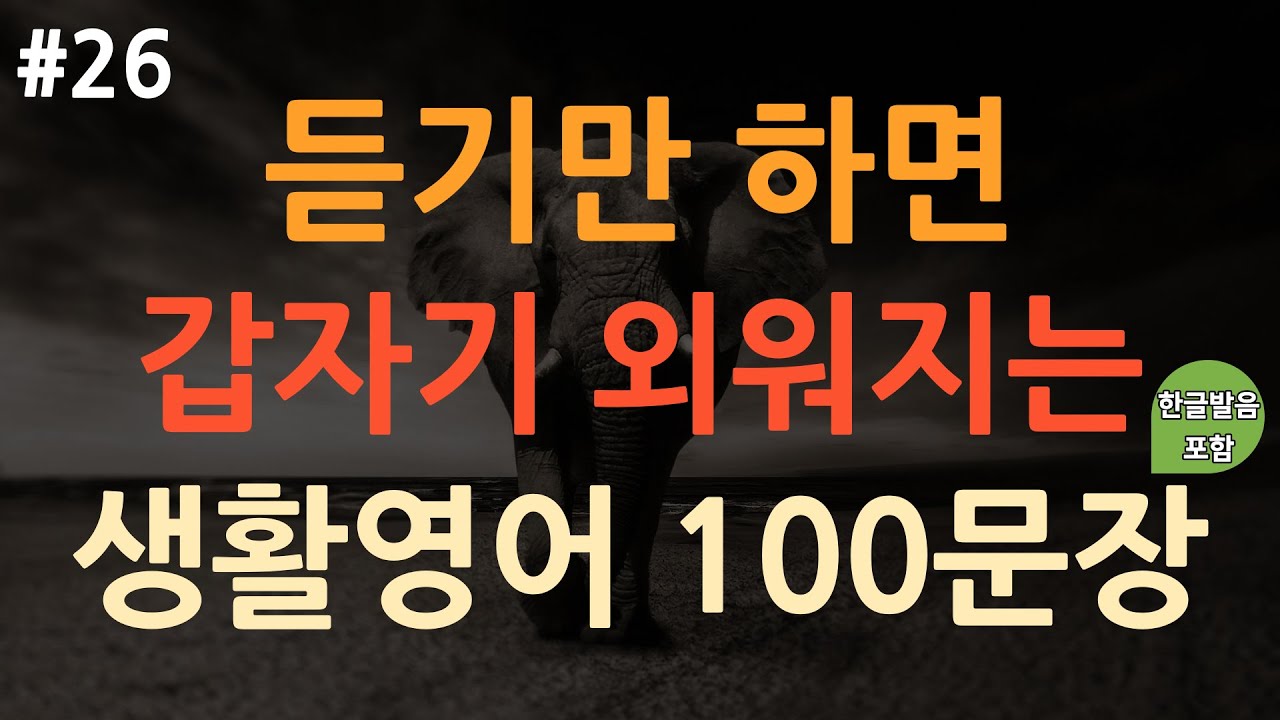 Ch26 쉬운생활영어 100문장 영어 외우지 마세요 부담없이 들어요 쉽고 짧은 실생활 기초영어 이동 시 틀어
