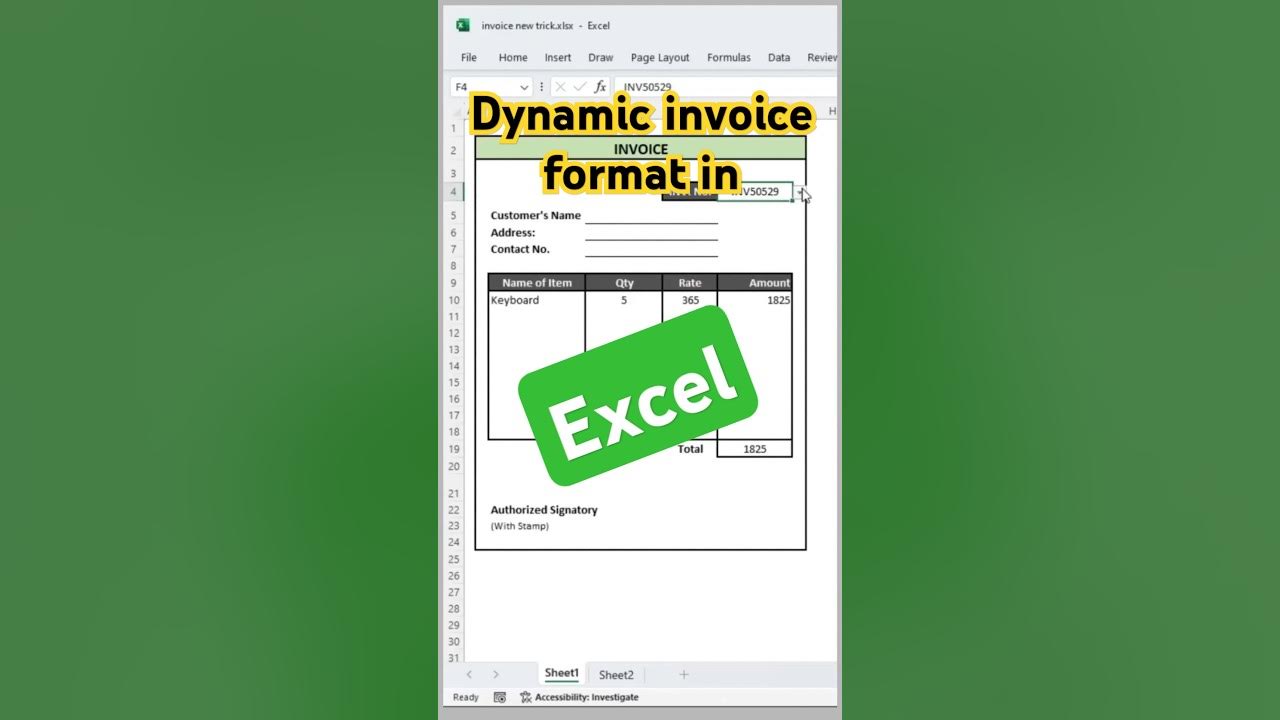 Dynamic invoice format in excel #advancedexcenewfunction #viralreels #excel #exceltips # ...