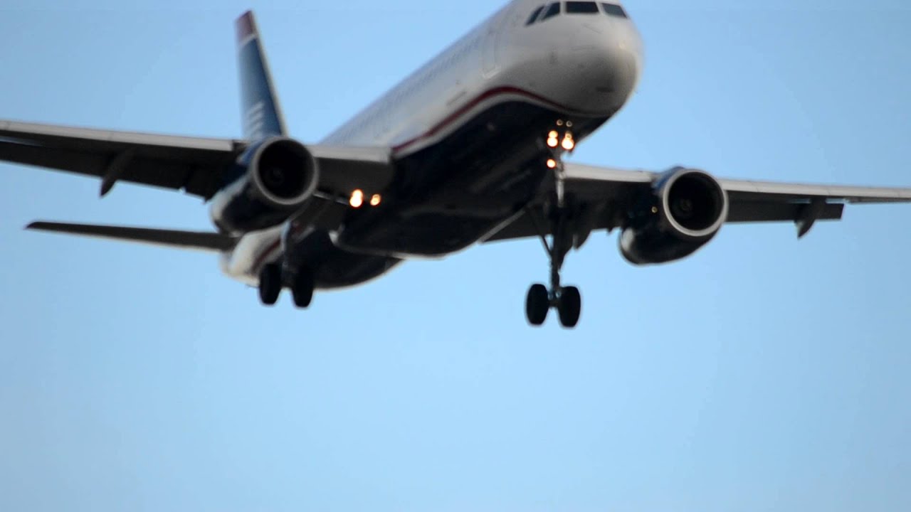 US Airways Airbus A320-200 [N644AW] Landing At LAX - YouTube