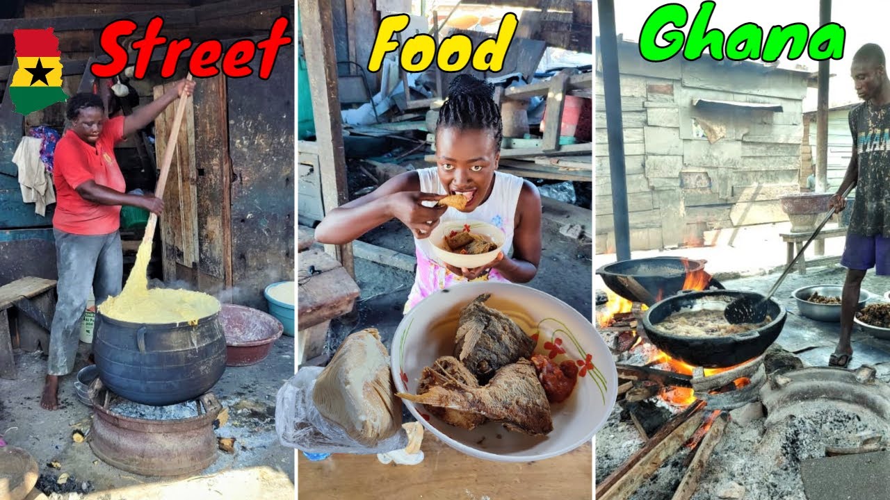 Street Food Ghana|| Ghanaian street foods you must try|| GA Kenkey ...