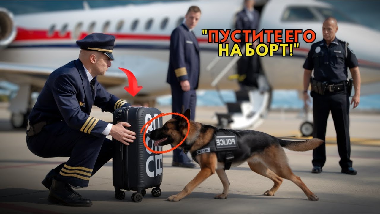 Пилот уже поднимался на борт, но полицейская собака не замолкала ...