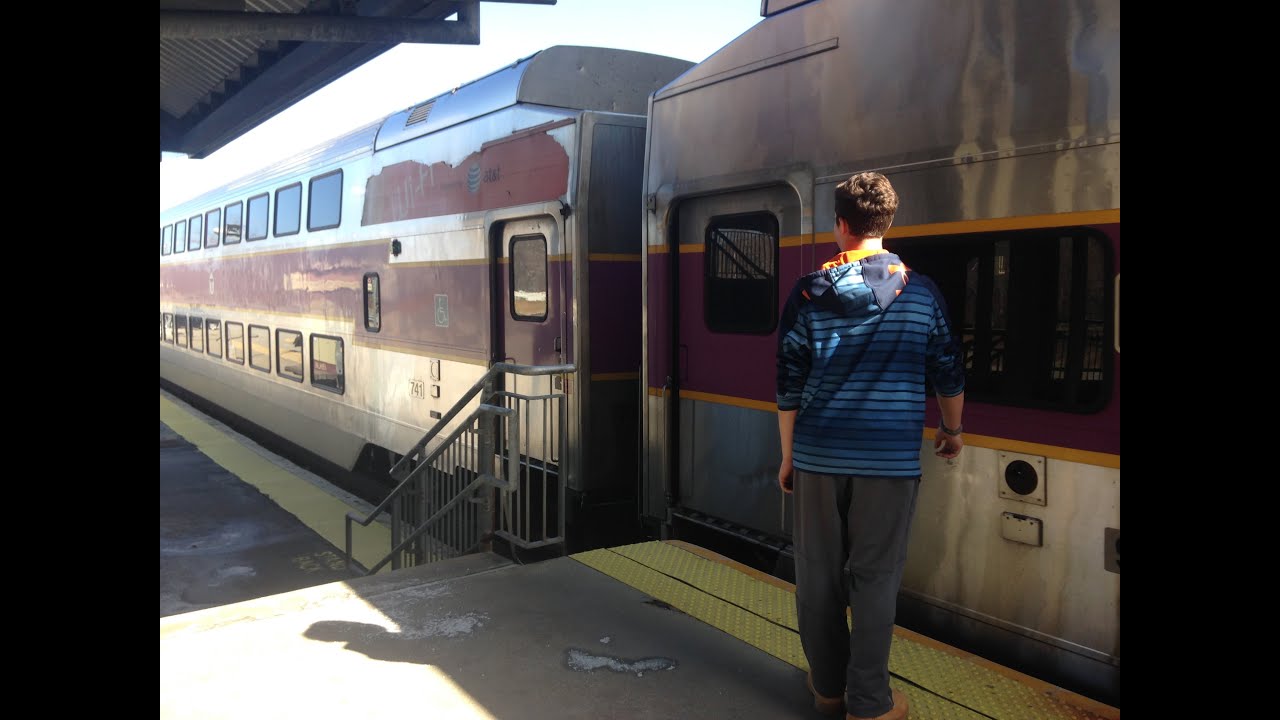 Early Morning Trip To South Station Aboard The MBTA Commuter Rail - YouTube