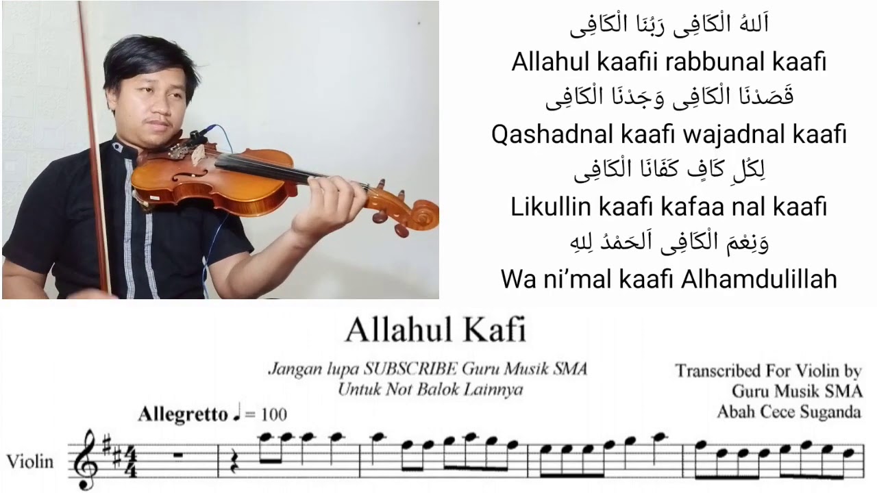 [Free Sheet] VIRAL DI TIKTOK !!! Allahul Kaafi || Versi Biola + Not ...