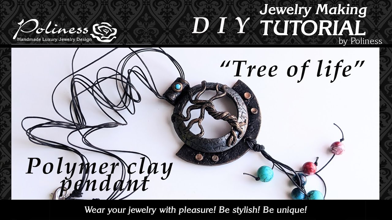 Tree of life pendant polymer clay DIY Video tutorial - YouTube