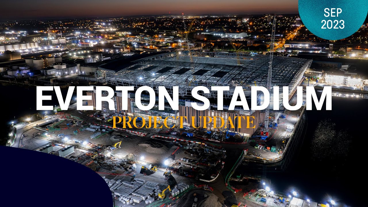 STUNNING NEW EVERTON STADIUM FOOTAGE! | Latest drone video of progress ...
