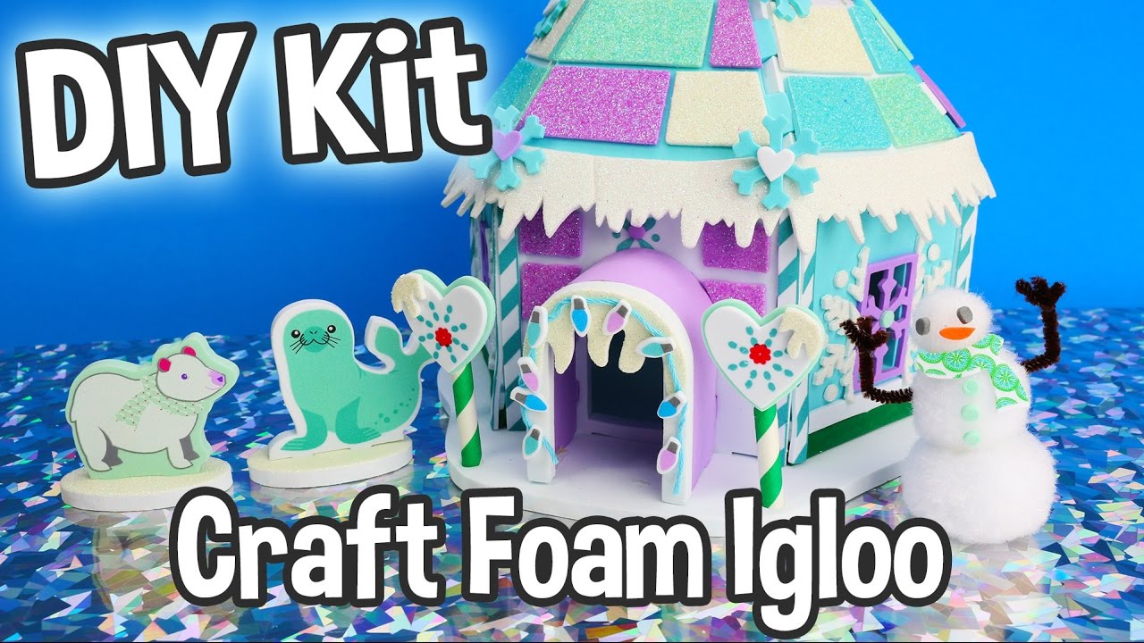DIY Kids Craft Foam Igloo Miniature Dollhouse Kit Cute Easy Holiday ...