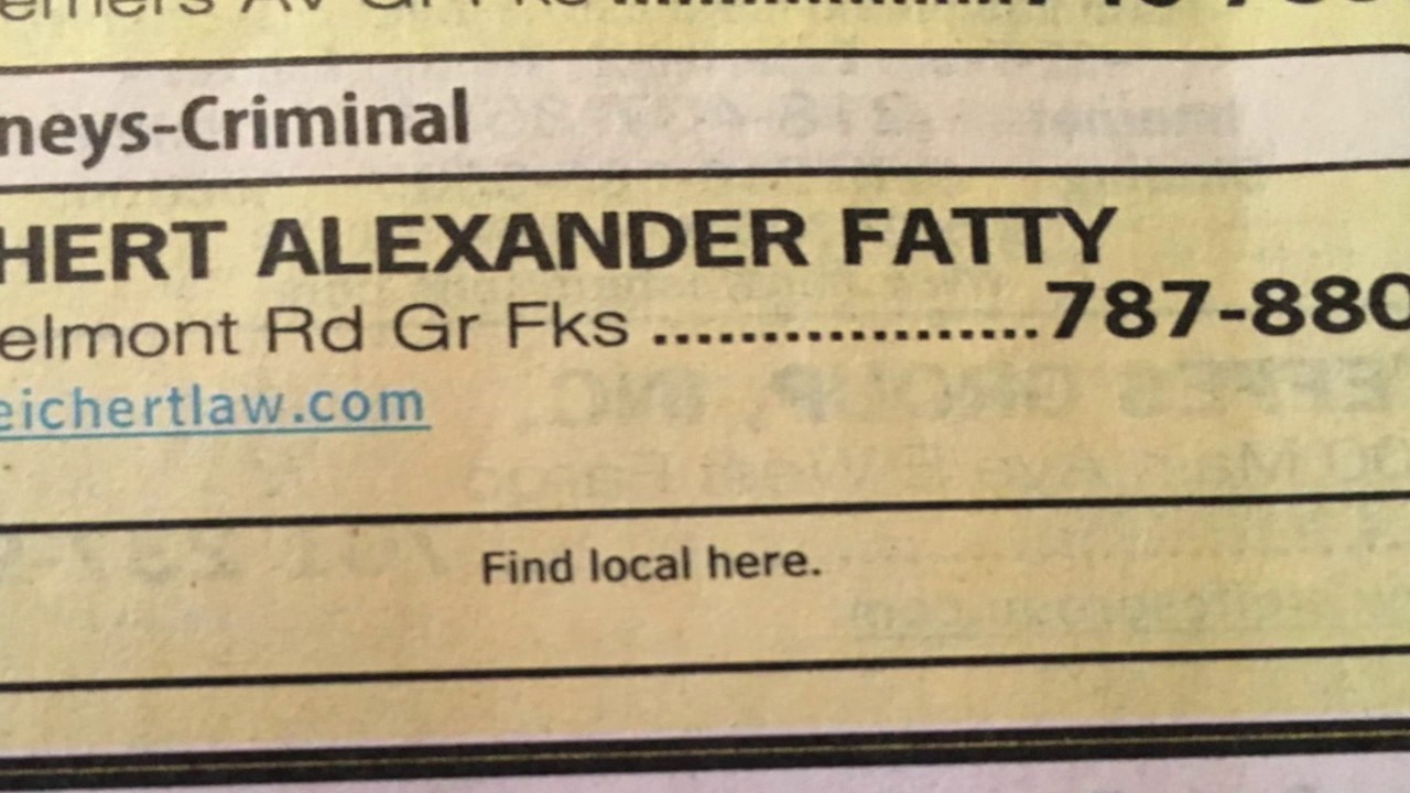 Grand Forks Attorney On Receiving End Of Phonebook Misprint - YouTube