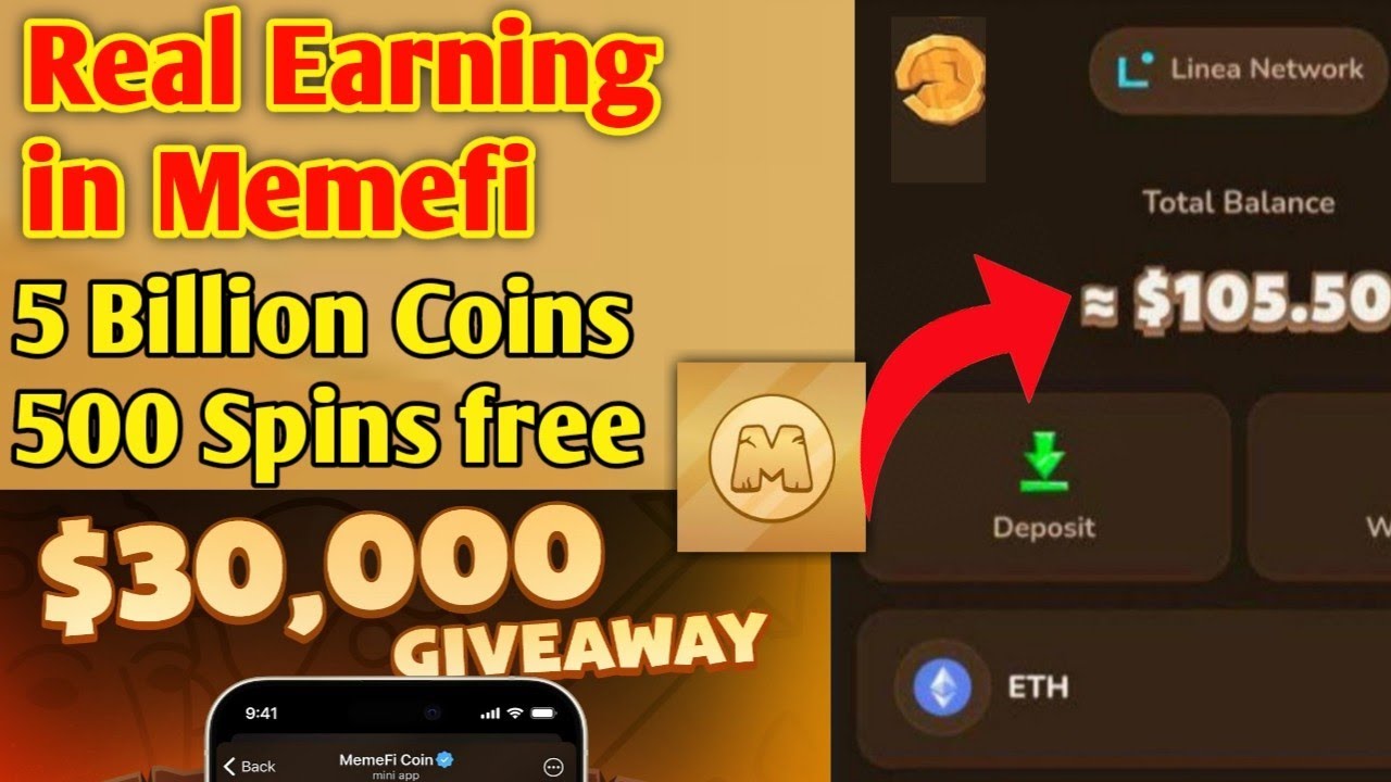 Memefi Real Giveaway earn Upto 3000$ in week unlimited coins and spins ...