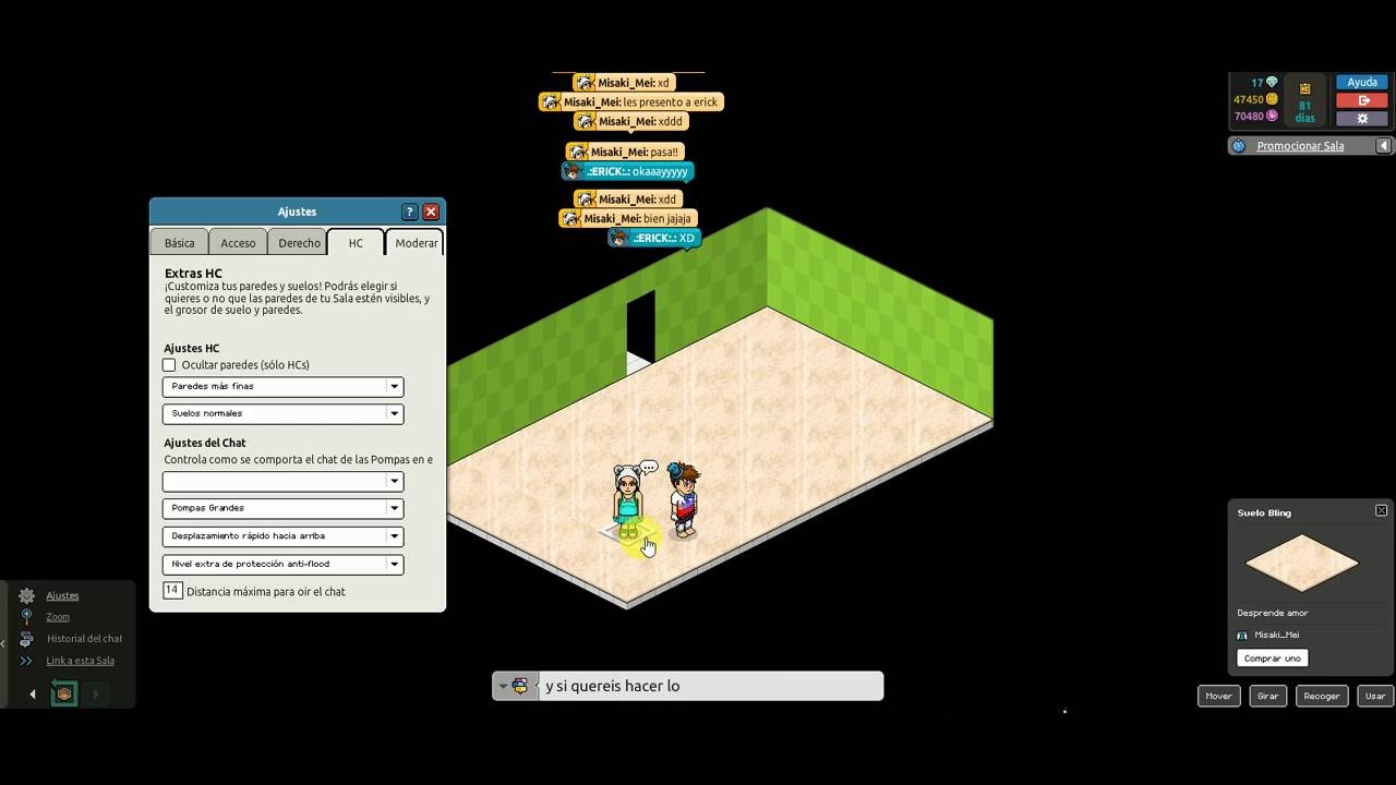 como hacer finas las paredes y el suelo en habbo,kekko,Hartico,etc ...