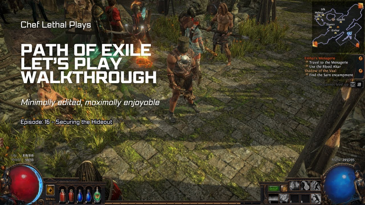 Path of Exile Slow Walkthrough: Episode 16 - Securing the Hideout - YouTube