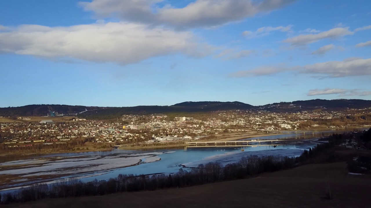 Lillehammer/Vingnesbrua filmet fra Vingnes (Drone) - YouTube