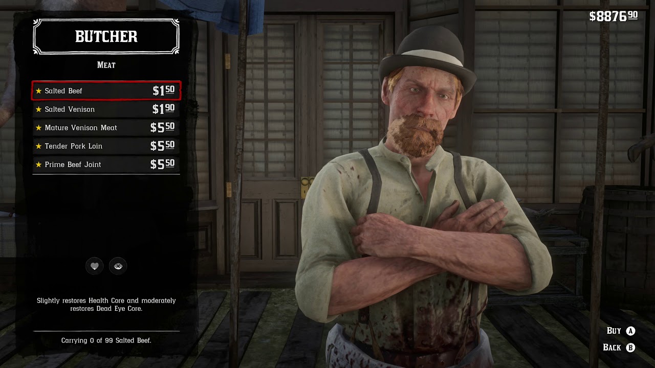 RDR 2: Herbalist Challenge 10 Prep - Buy Venison, Pork and Beef from ...
