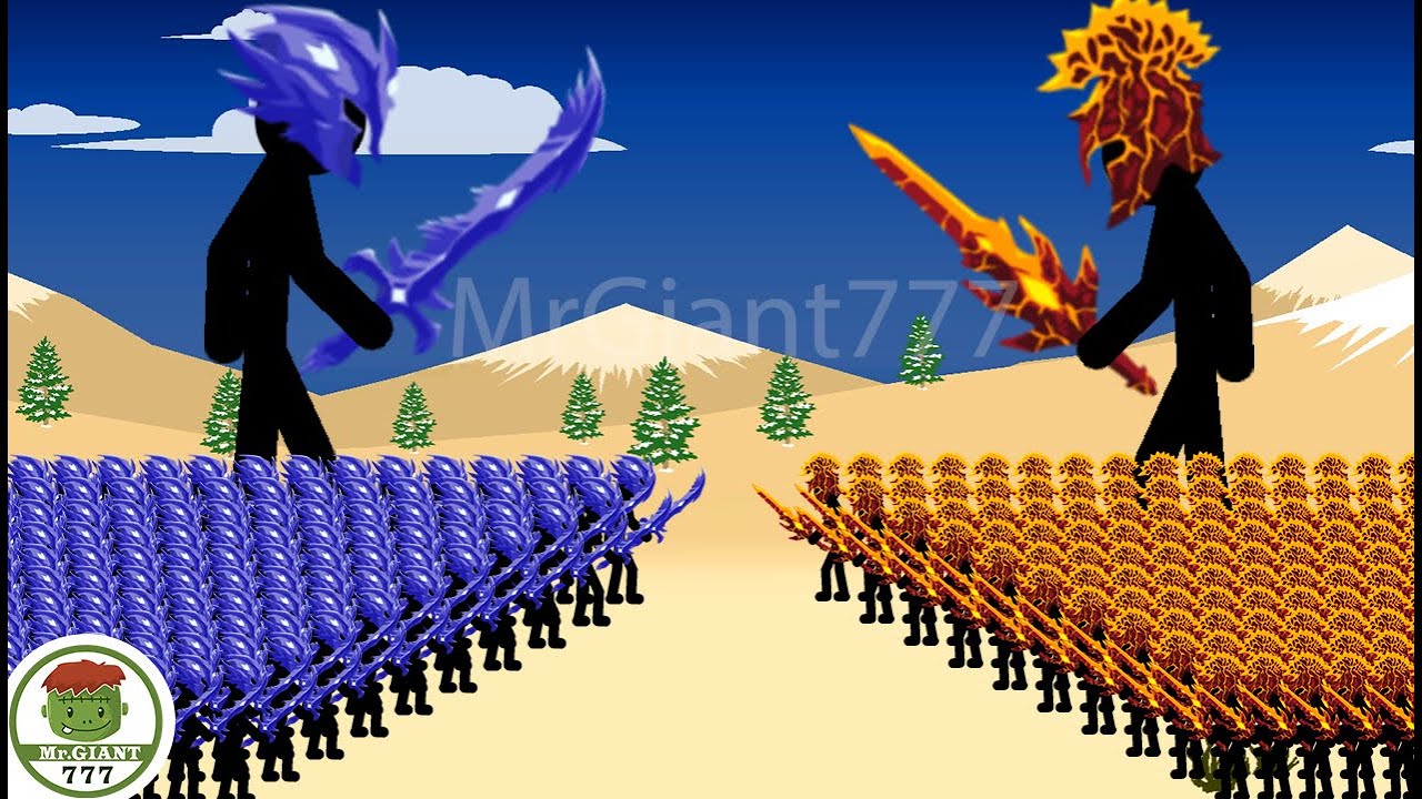 STICK FIGURE 9999 MERCENARY ICE SKIN VS MERCENARY LAVA SKIN HACK ...