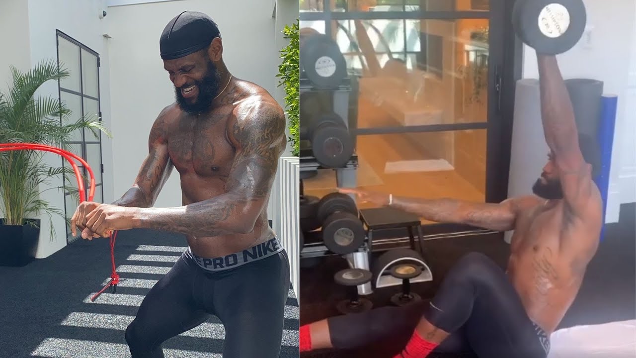 LeBron James Continues to Stay Playoff Ready during Quarantine - YouTube