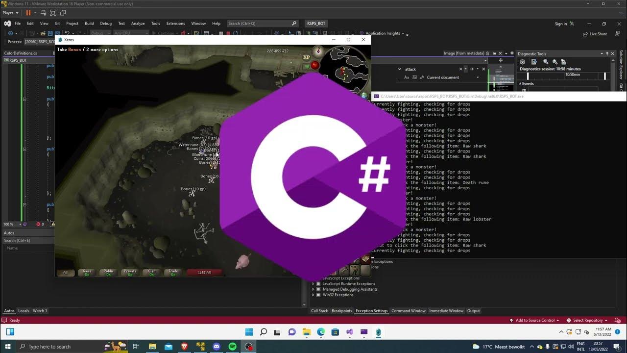 Runescape Color Bot (Fighter + Item pickup) with C# from scratch (using ...