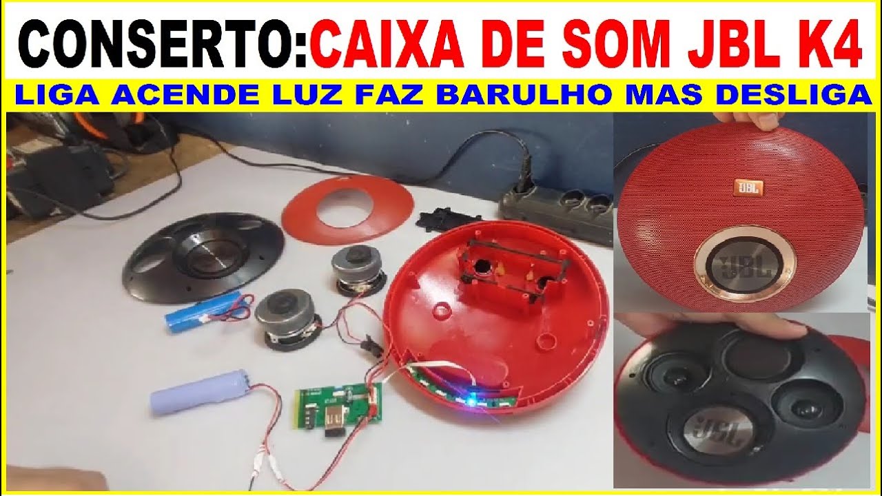 Como Arrumar CAIXA DE SOM JBL K4 LIGA ACENDE LUZ FAZ BARULHO MAS ...