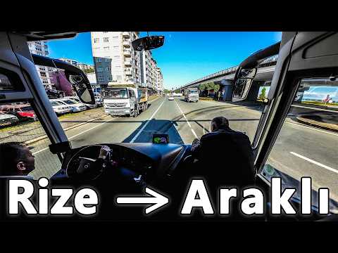 Otobüs Yolculuğu | Karadeniz Sahil Yolu Manzaralı Rize→ Araklı | 4K Scenic Bus Ride