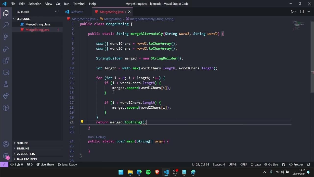 Pembahasan Leetcode 1768 Merge Strings Alternately Youtube