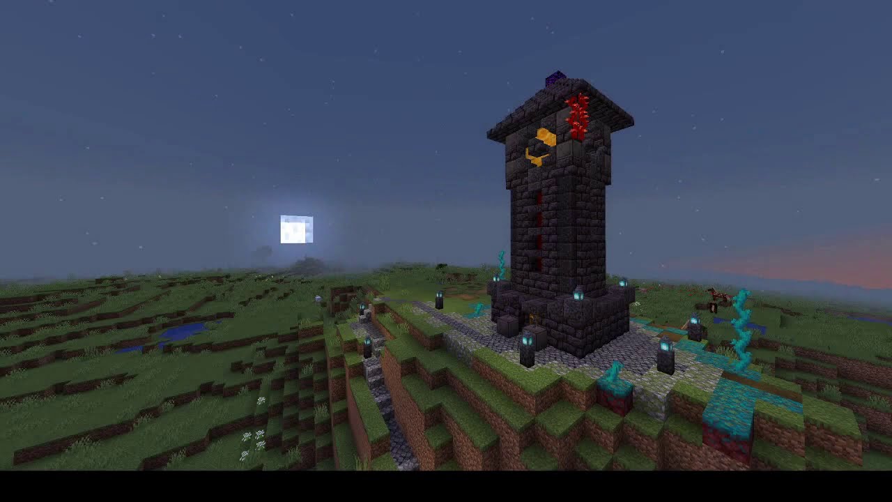 Minecraft: building a blackstone clock tower - YouTube