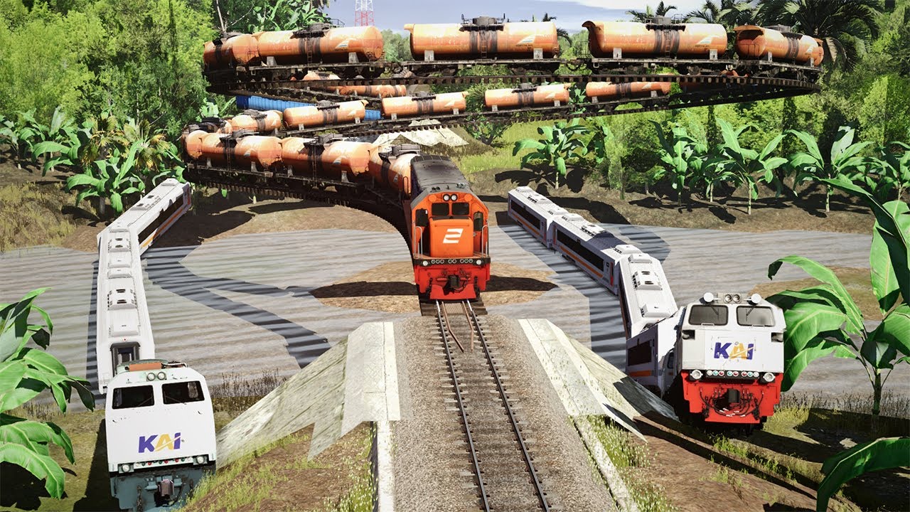Kereta Api Rel Jembatan Melingkar - Hunting Animasi - YouTube